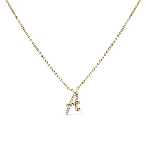 HAUS OF BRILLIANCE 10k Gold Diamond Accent Initial Pendant Necklace - Yellow | A